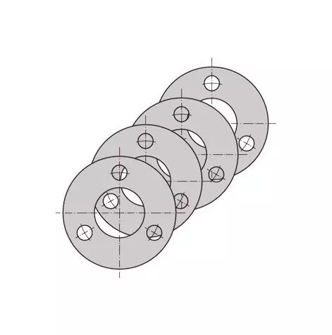 Set of standard cutter spindle spacers, 8-part