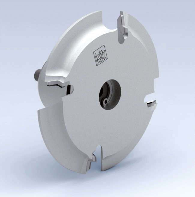 Profile cutter with optimised chip collection for edge banding machines