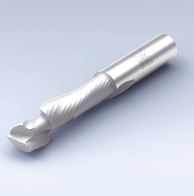 Spiral finishing router cutter, alternate twist, HW-solid, Z 1+1