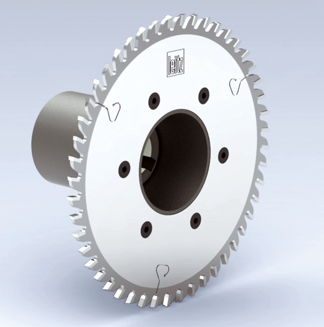 Sawblade hogger mounted on flanged sleeve for trimming of minifingers