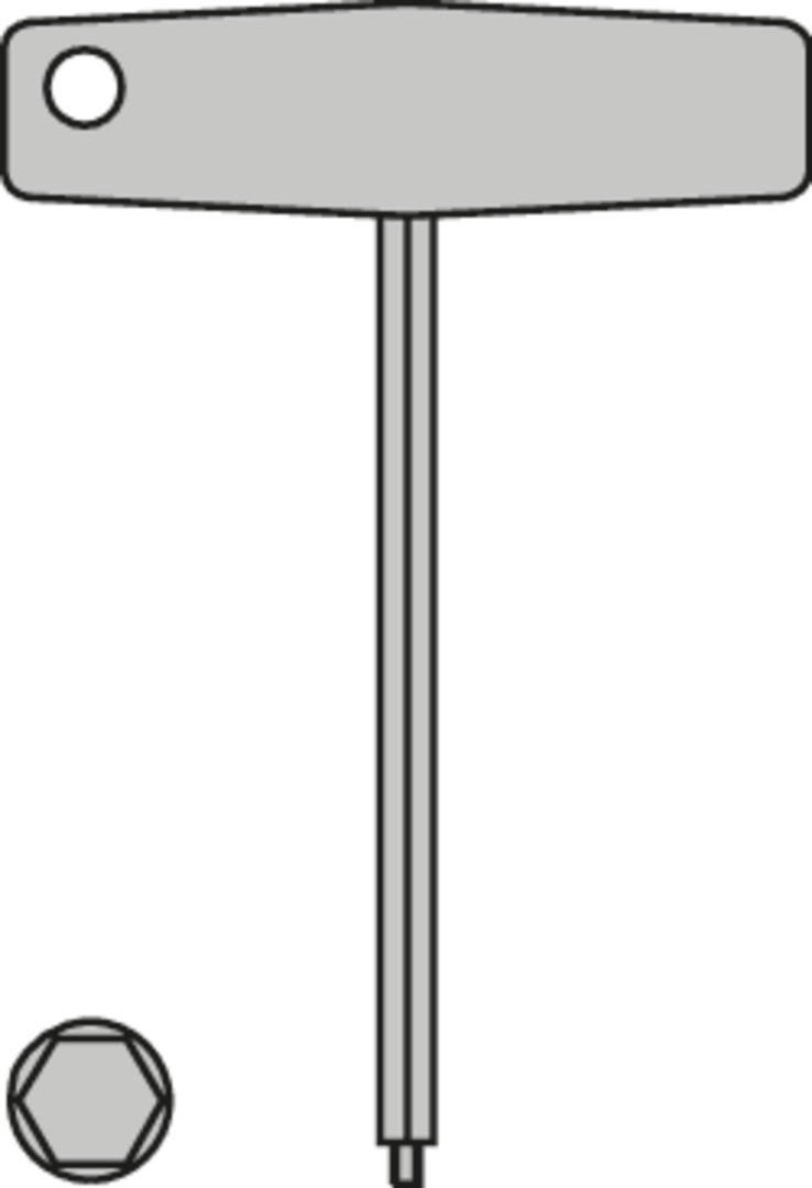 Hexagon allen key, T-handle with tenon